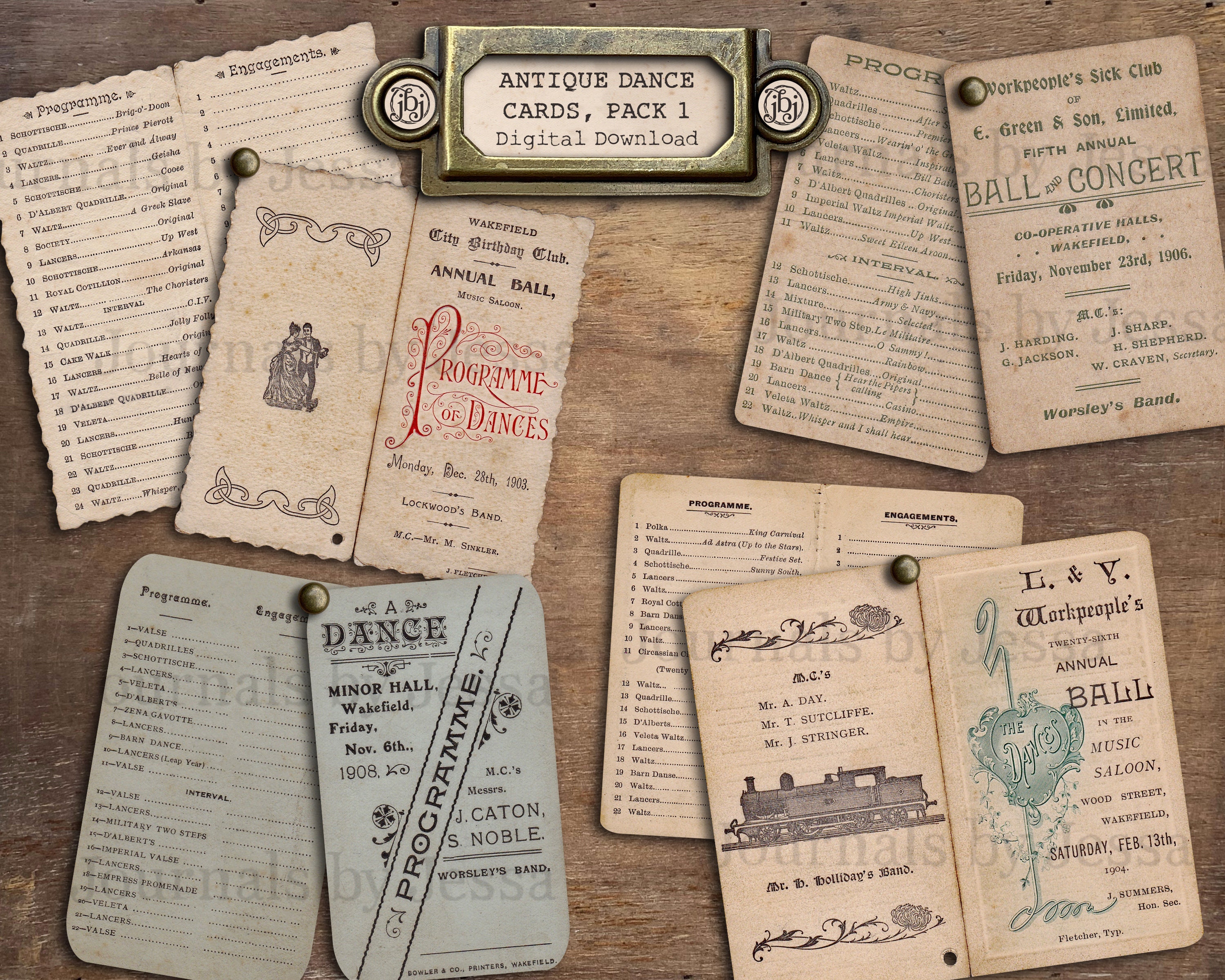 Antique Dance Cards Pack 1 Digital Download Printables 4 | Etsy