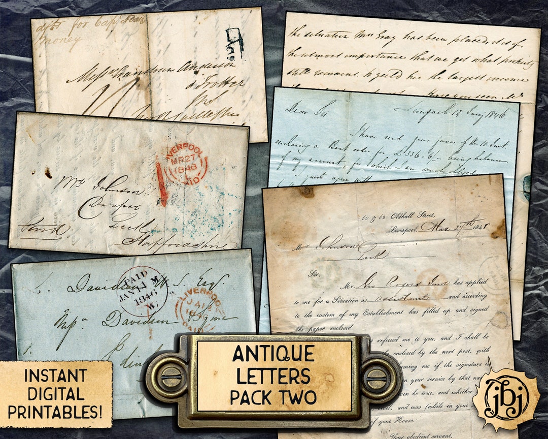 Antique Letters, Pack 2 | Printable Digital Download | 3 Different ...