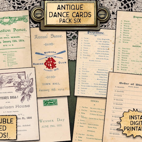 Antique Dance Cards - Etsy