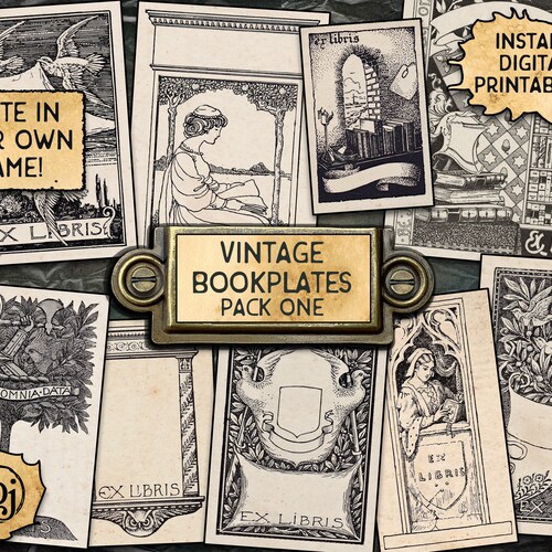 PRINTABLE VINTAGE BOOKPLATES Instant Download Digital - Etsy