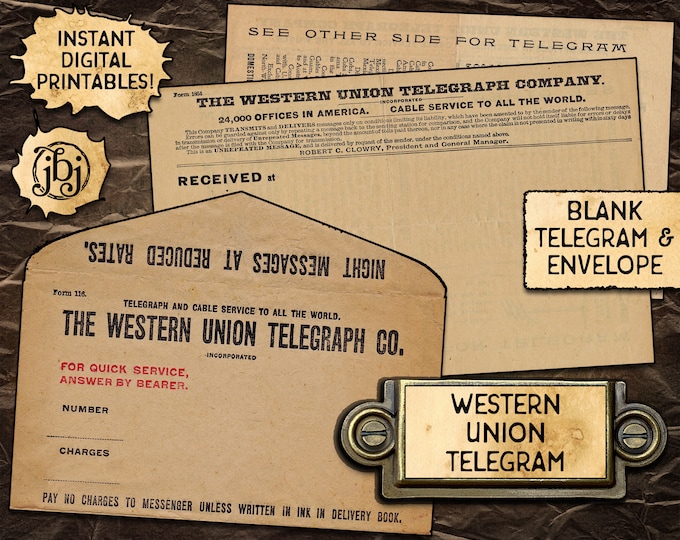 Telegram Postcard, Vintage Postcard, Flatcards, Stationery Set ...