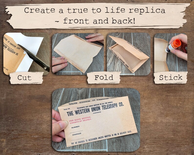Vintage Telegram & Envelope Digital Download Printable - Etsy