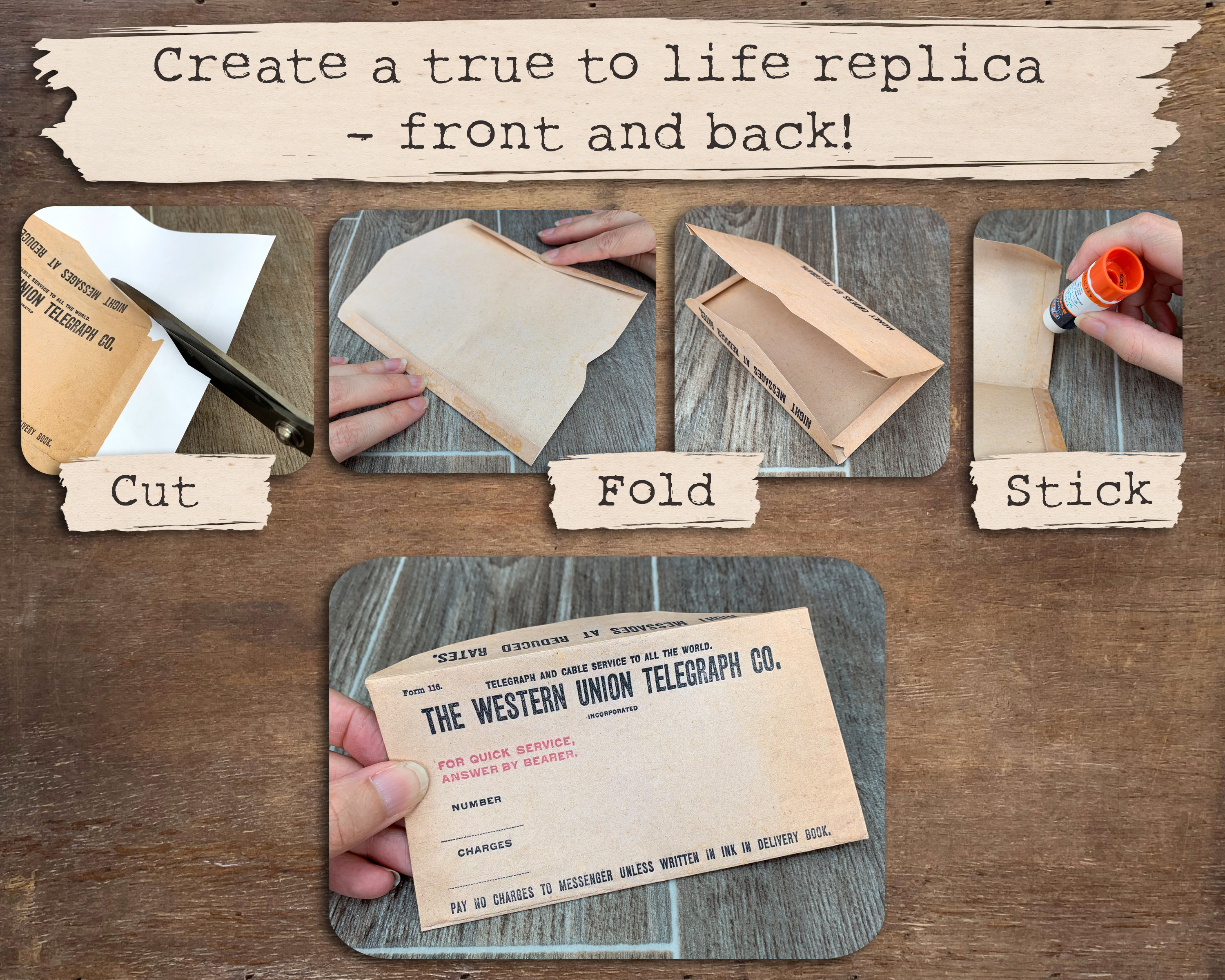 Vintage Telegram & Envelope Digital Download Printable - Etsy