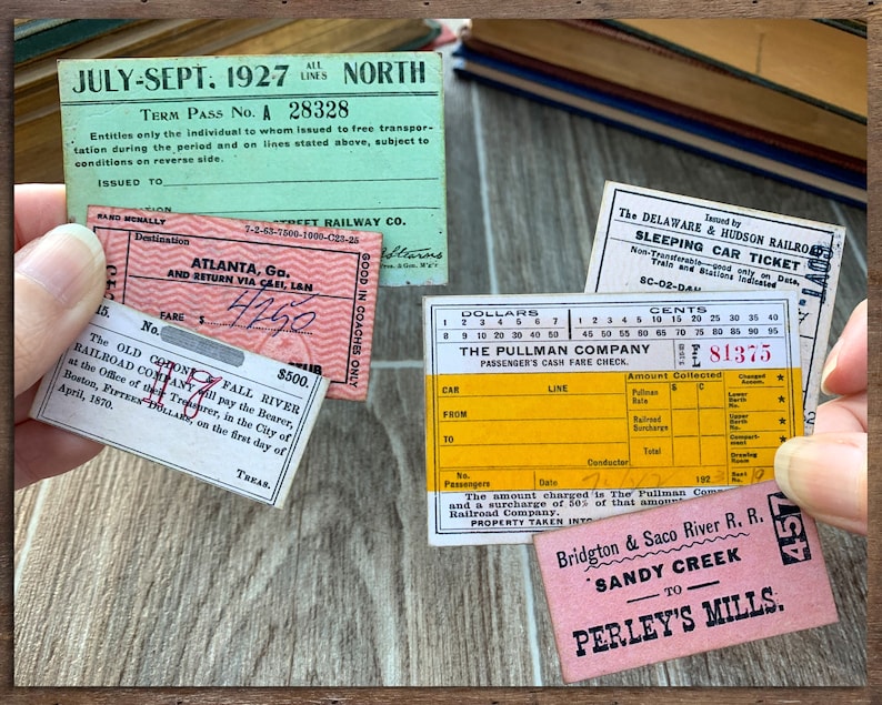 Vintage USA Railroad Tickets Digital Download Printables 19 Different ...