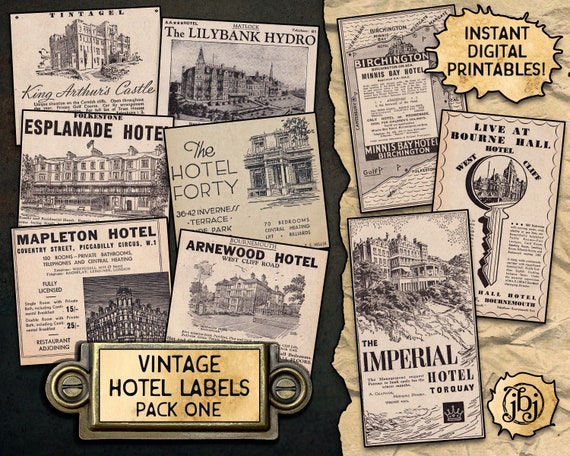 Vintage Hotel Adverts Digital Download Printables | Etsy