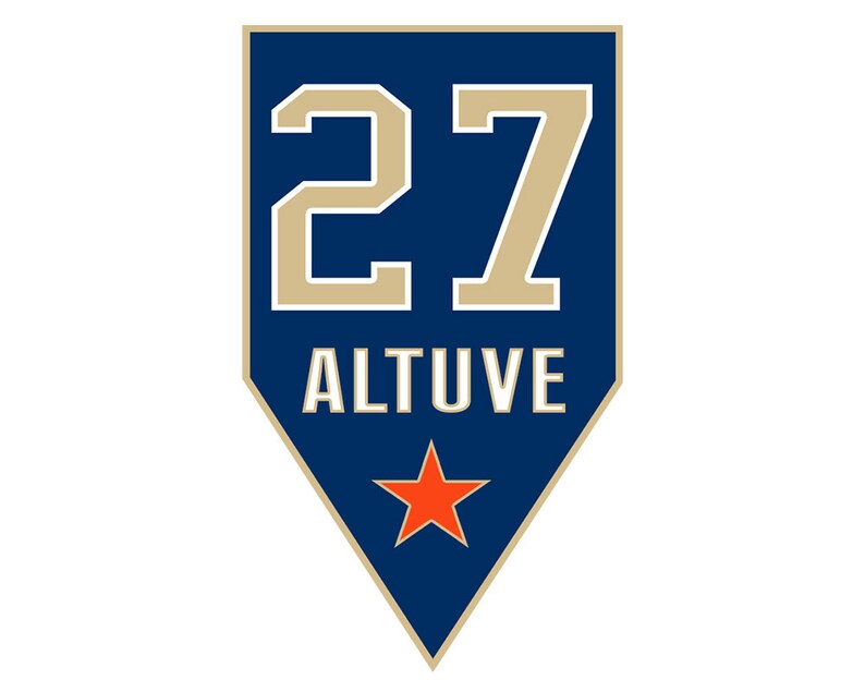 Jose Altuve Number Sticker Houston Astros 27 | Etsy