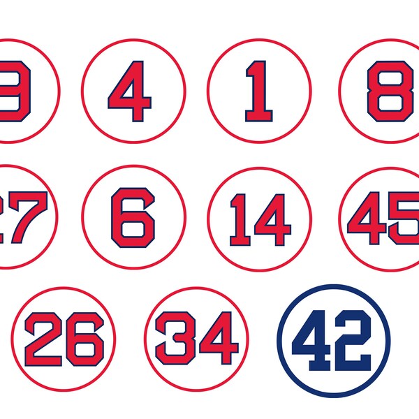 Boston Red Sox Retired Numbers - Etsy