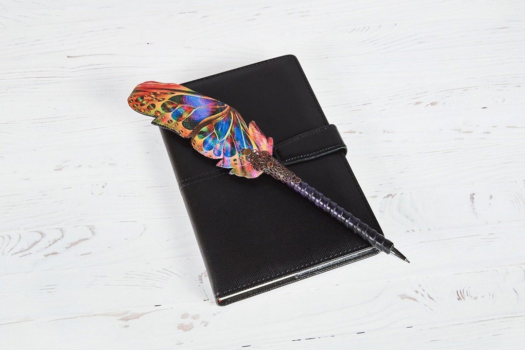 Wedding Butterfly Wing Pen, Feather Ballpoint Pen, Calligraphy Quill ...