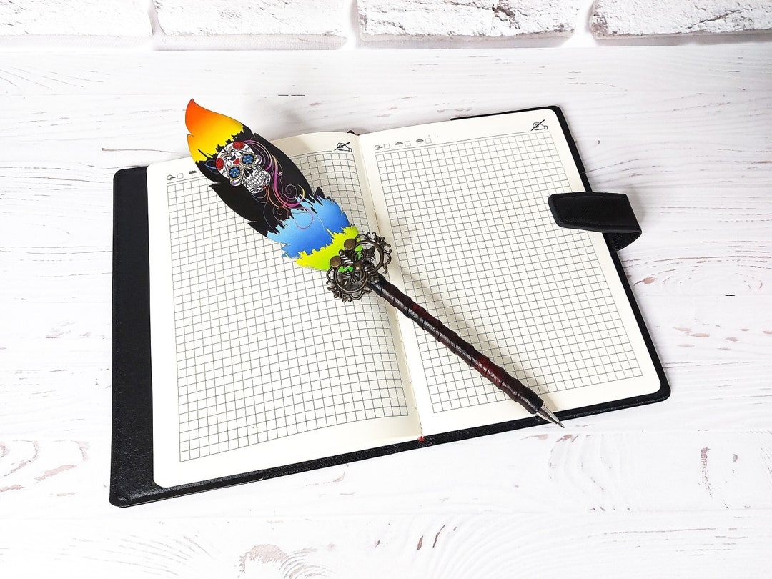 Skull Pen, Feather Halloween Pen, Gothic Wedding Pen, Witch Pen ...