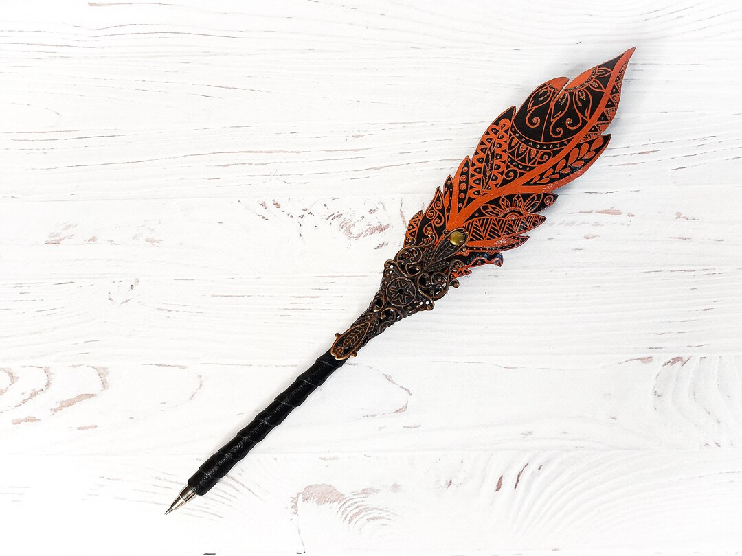 Buy Gothic Fantasy Pen, Feather Steampunk Wedding Pen, 30th Birthday ...