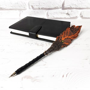 Gothic Fantasy Pen, Feather Steampunk Wedding Pen, 30th Birthday Wife ...