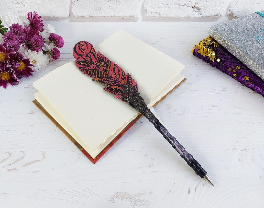 Pink Fountain Quill, Calligraphy Mystic Journal Pen, Grimoire Witch ...
