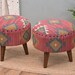Handmade Footstool | Set of 2 Wooden Foot Stools | Bohemian Pouf ...