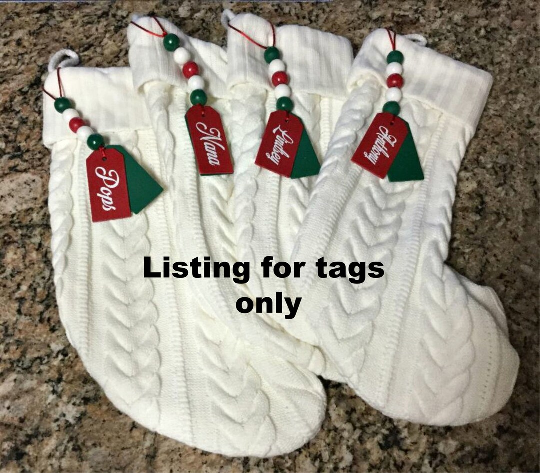 Wooden Stocking Tag, Wooden Christmas Gift Tag, Personalized Wooden ...