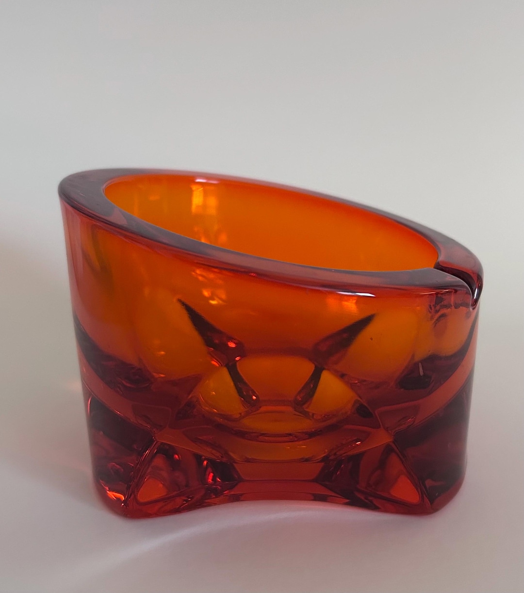 Viking Glass MCM Permission Orange Atomic Orb Tripod Slant Vintage ...