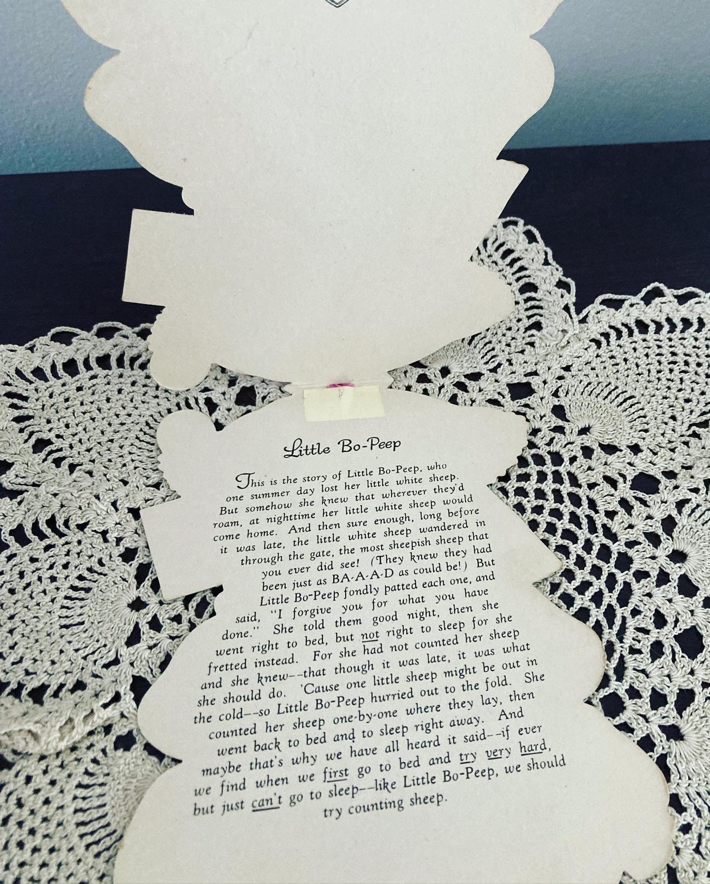 Vintage Little Bo Peep 1947 Hallmark Card land of Make Believe Series ...