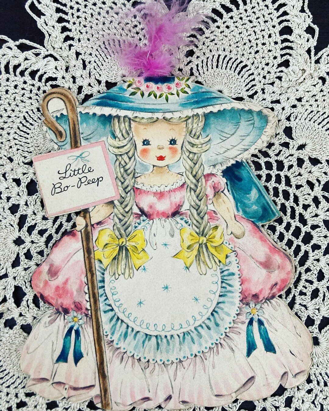 Vintage Little Bo Peep 1947 Hallmark Card land of Make Believe Series ...