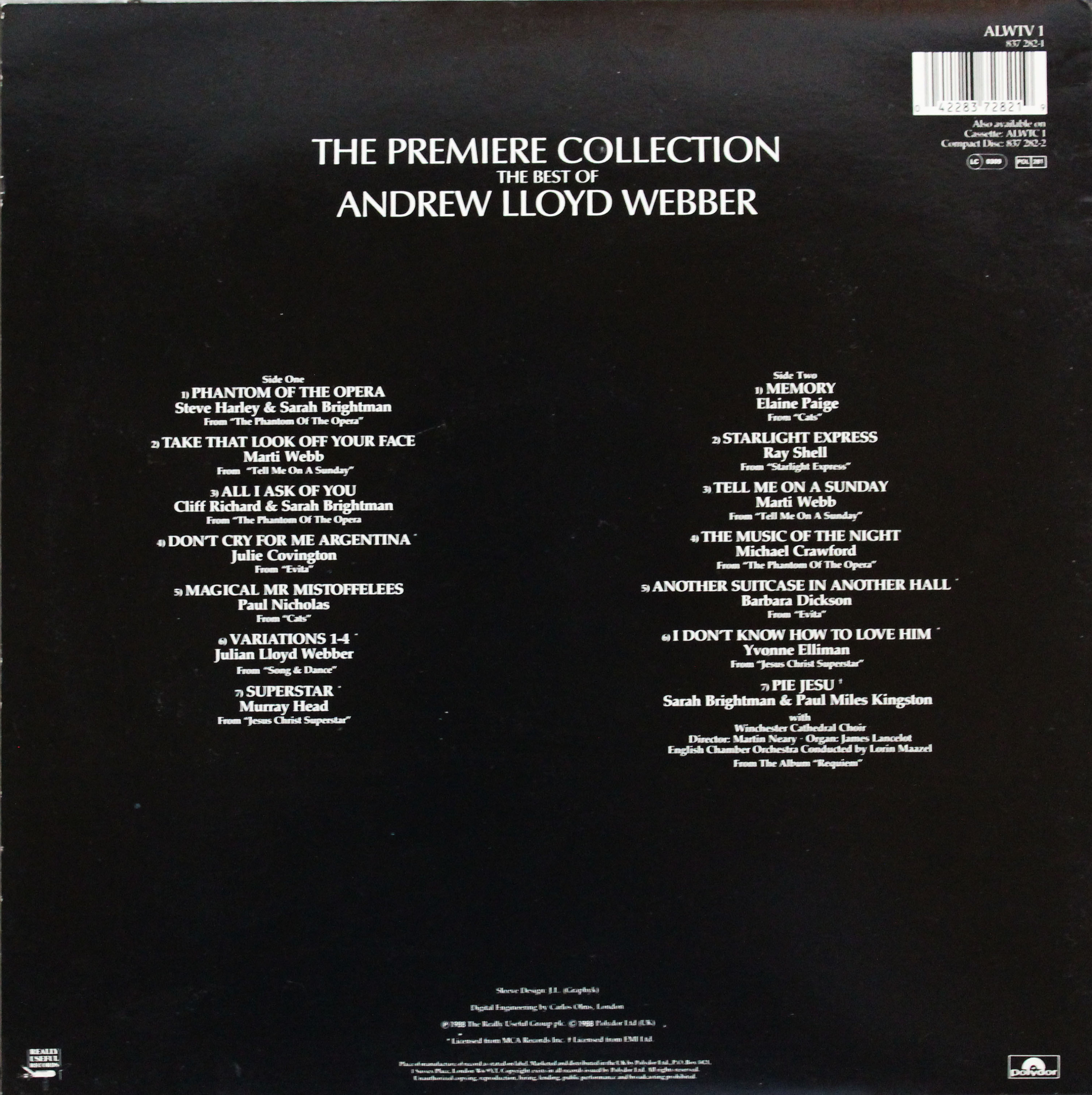The Premiere Collection the Best of Andrew Lloyd Webber - Etsy UK