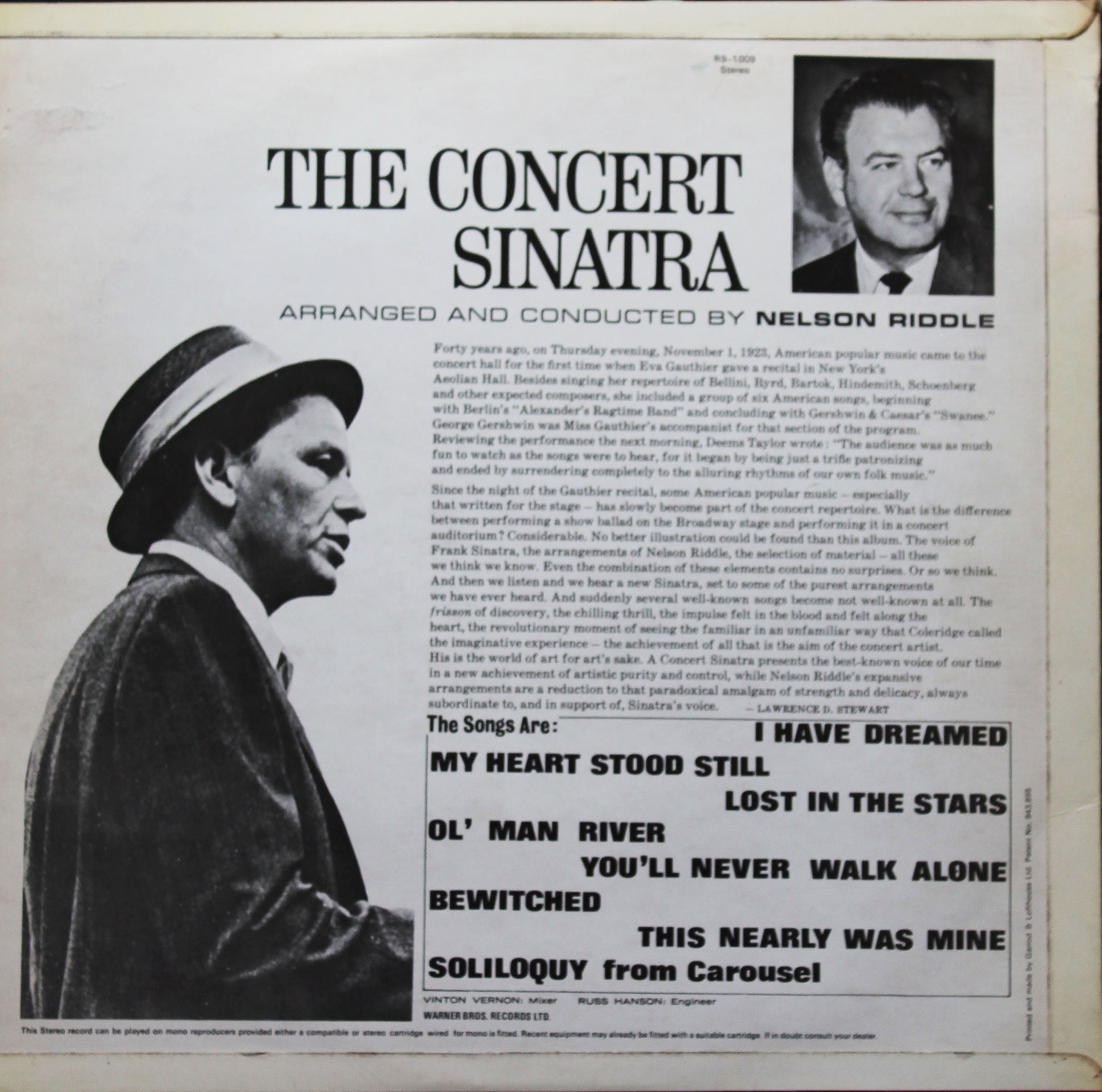 Frank Sinatra, the Concert Sinatra Vinyl LP, Arranged & Conducted by ...