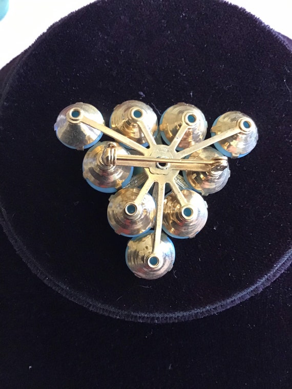 Vintage 1960’s Powder BLUE GLASS 10 Stone Silverstone… - Gem