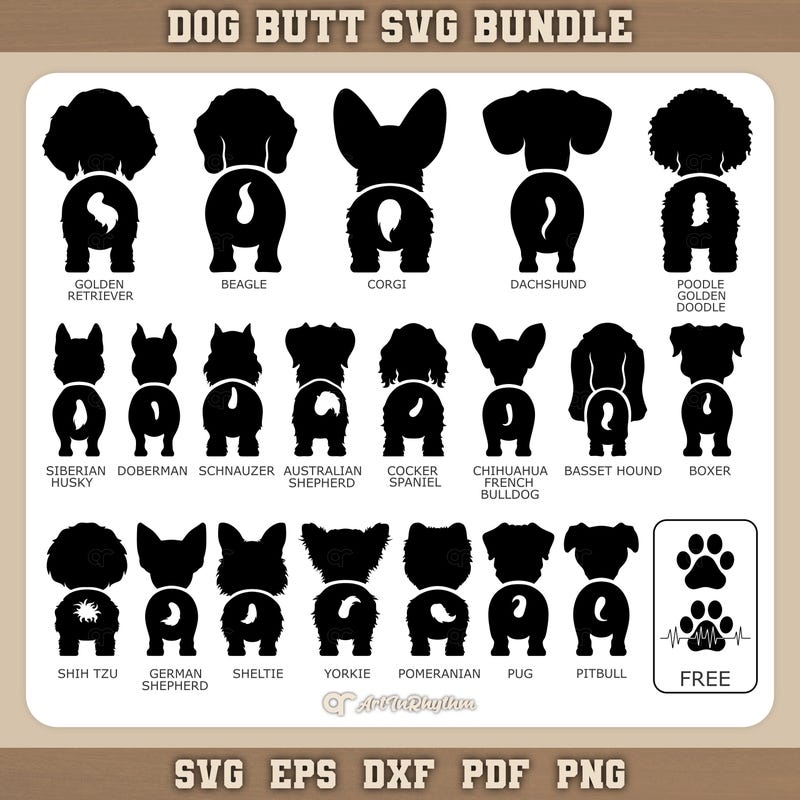 Dog Butt Svg - Etsy