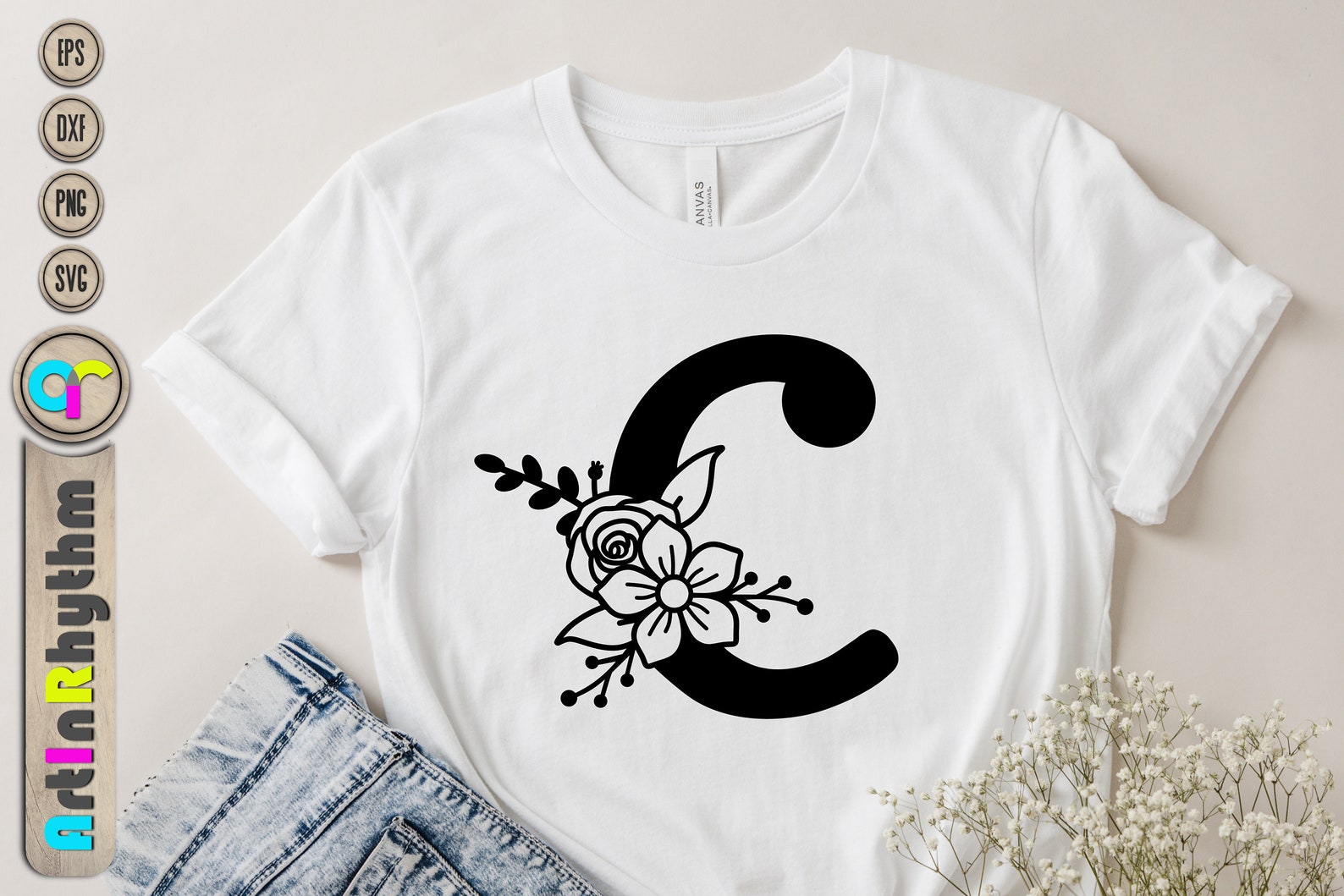 Letter C Svg Floral Letter C Alphabet Svg Letter Svg | Etsy
