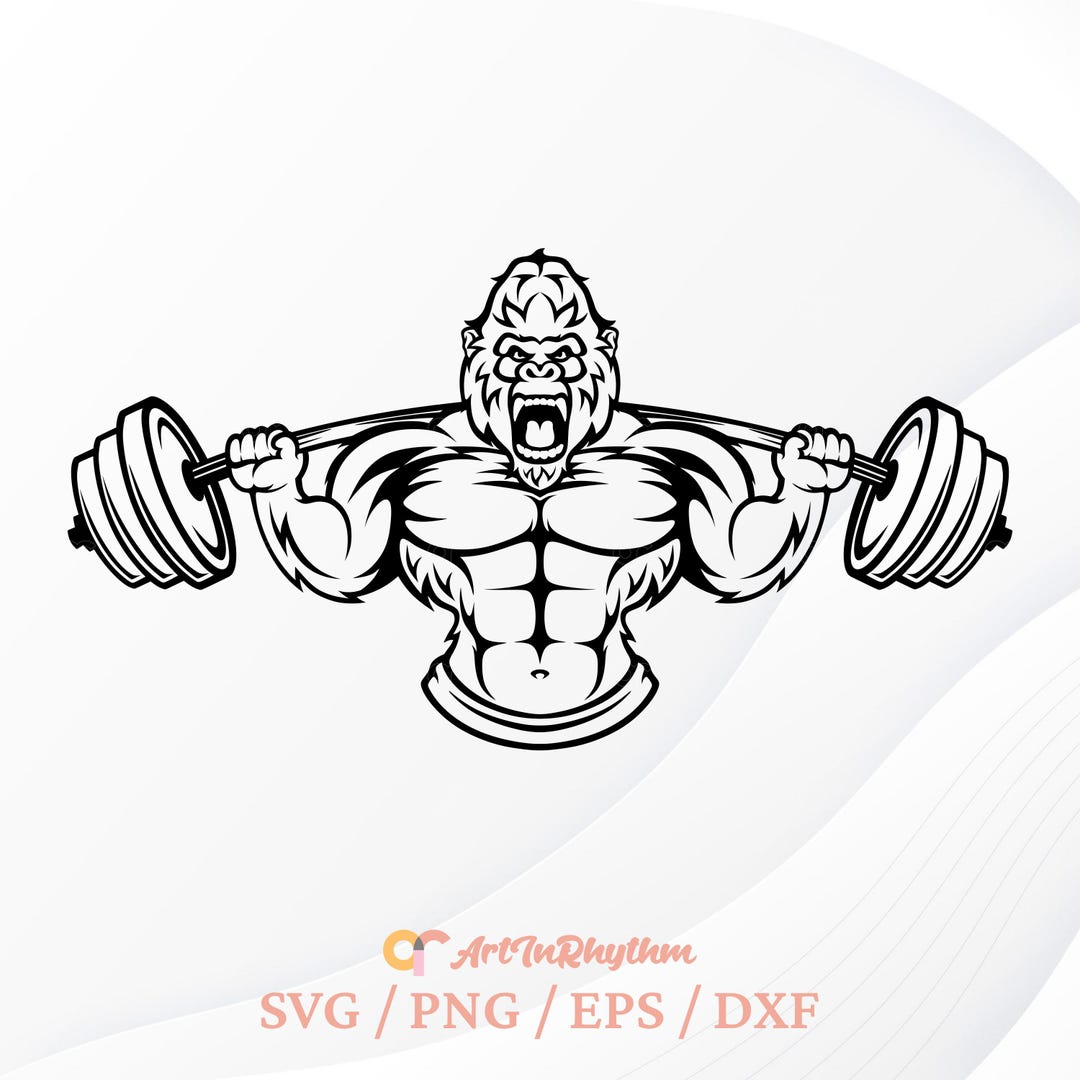 Gorilla Fitness Logo Monkey Workout