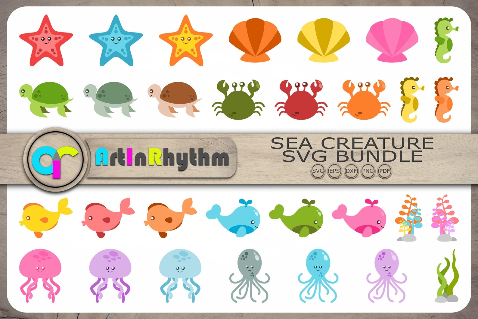 Sea Creature Svg Files Sea Creature Svg Bundle Sea Creatures - Etsy