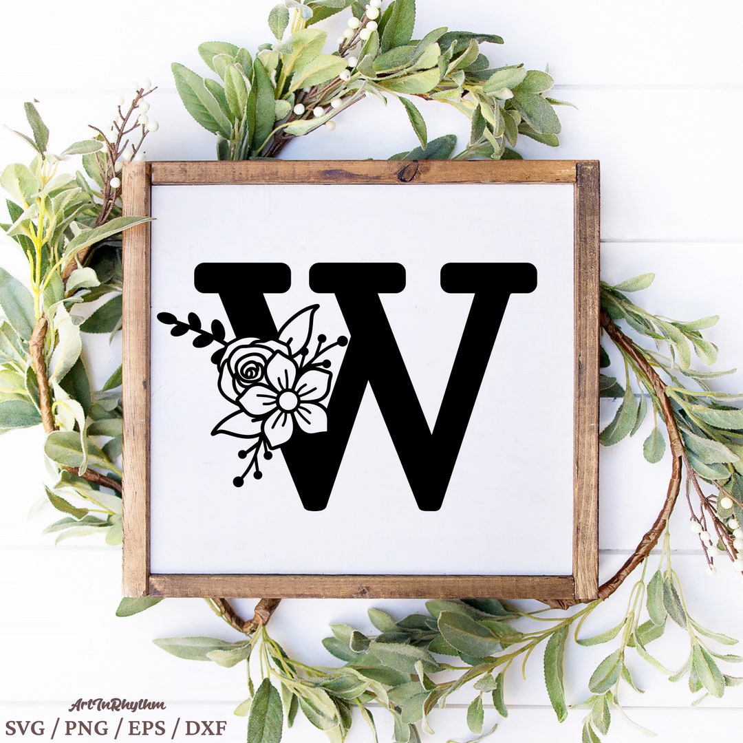 Letter W Svg, Floral Letter W, Alphabet Svg, Letter Svg, Letter ...