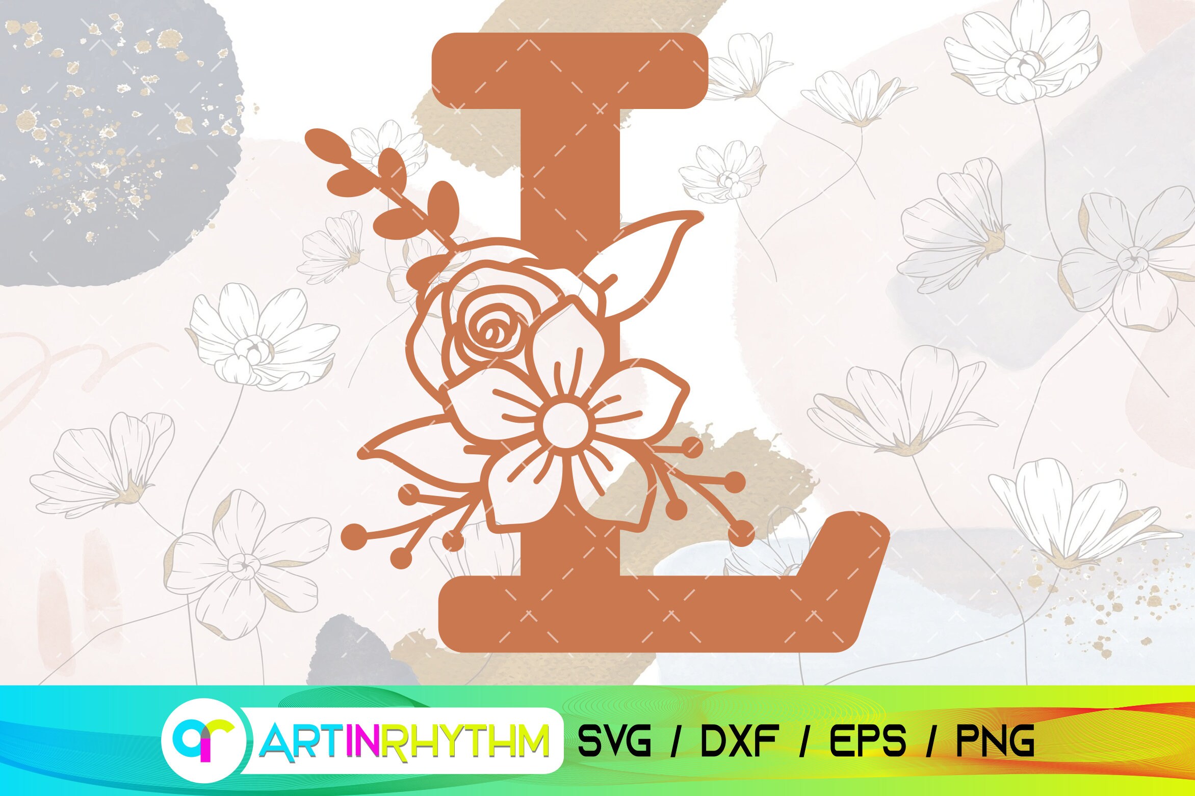 Letter L Svg Floral Letter L Alphabet Svg Letter Svg - Etsy