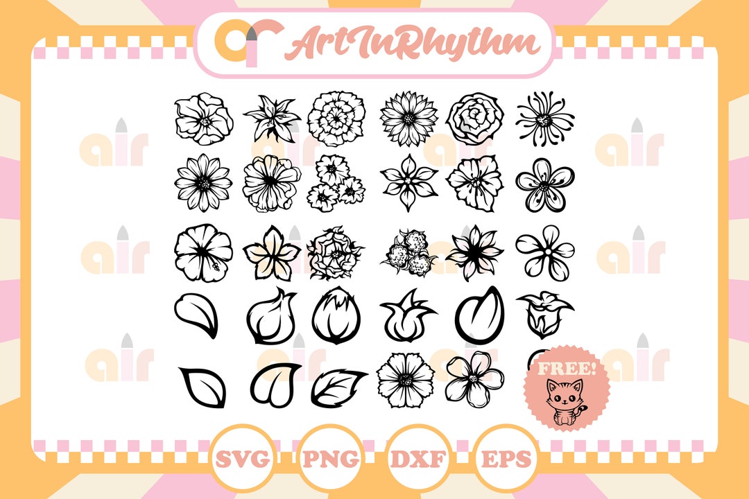 Paquete de flores svg flores svg archivos de corte de flores - Etsy México