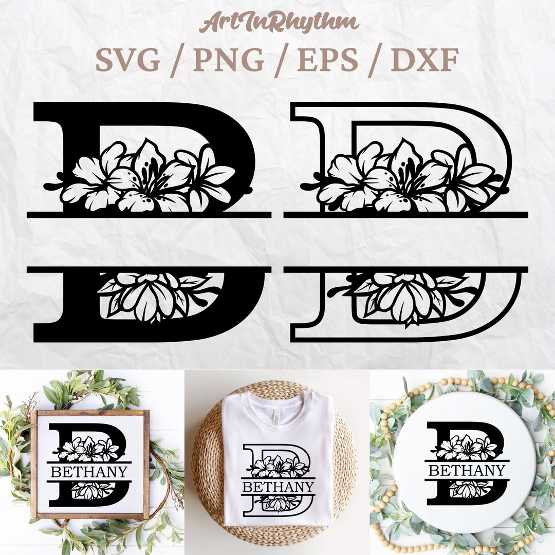 Split Letter B Monogram Svg, Letter B Monogram Svg, Floral Letter B Svg ...