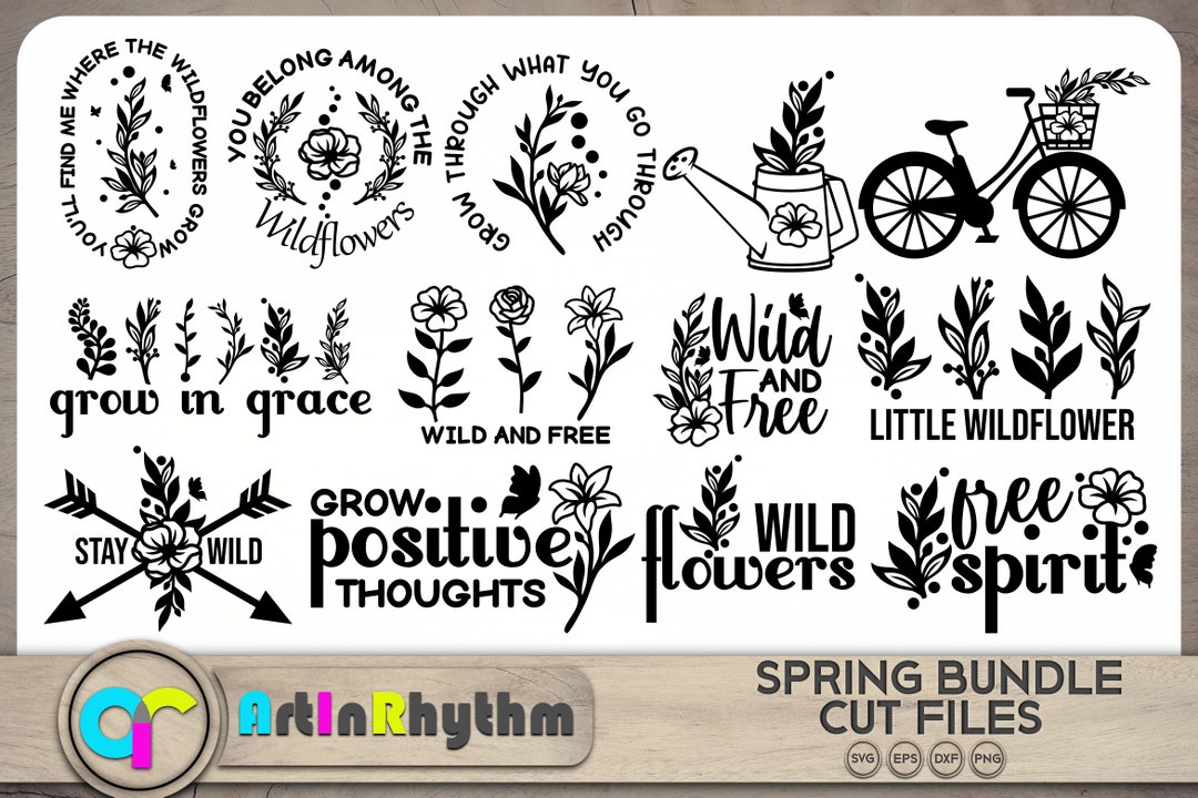 Spring Quotes Svg Bundle Spring Flower Svg Bundle Spring - Etsy