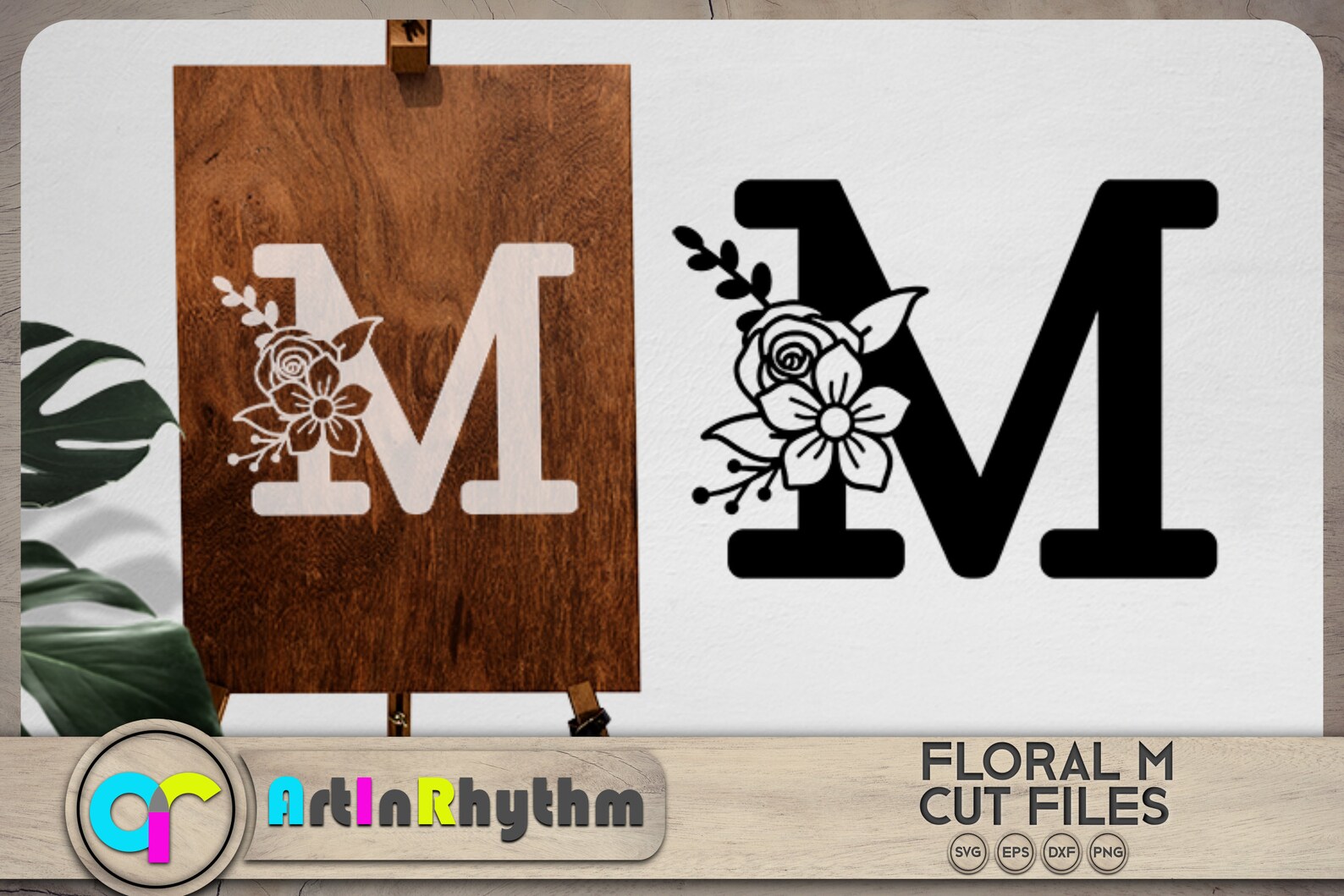 Letter M Svg Floral Letter M Alphabet Svg Letter Svg - Etsy
