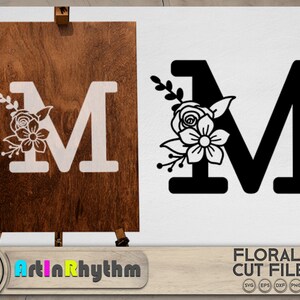 Letter M Svg Floral Letter M Alphabet Svg Letter Svg - Etsy
