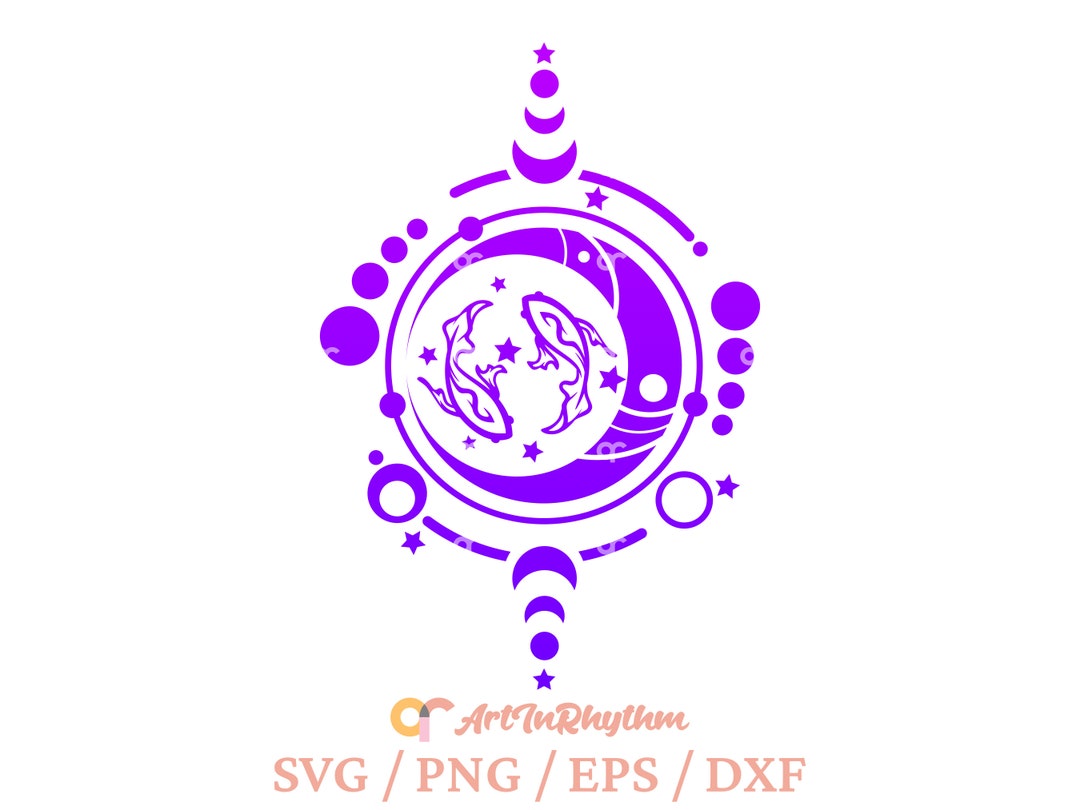 Sun and Moon Svg, Celestial Svg, Moon Phase Svg, Magic Moon Silhouette ...