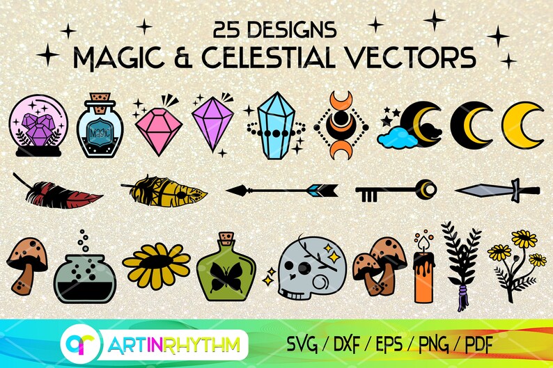 Mystical Celestial Svg Magic Svg Magic clip arts Potion | Etsy