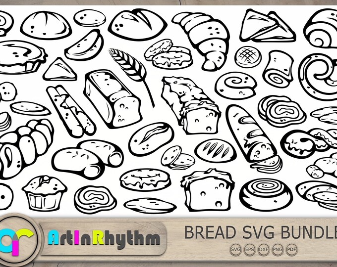 Bread Svg Bundle Bread Svg Bakery Products Svg Bread - Etsy