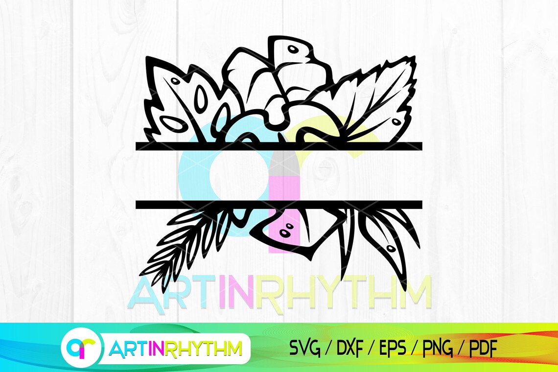 Garden Svg Plants Svg Leaves Svg Plant Split Frame Svg | Etsy