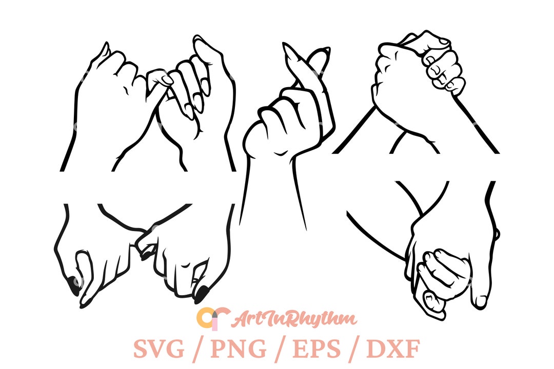 Holding Hands Svg Bundle, Pinky Promise Svg, Handshake Svg, Finger ...
