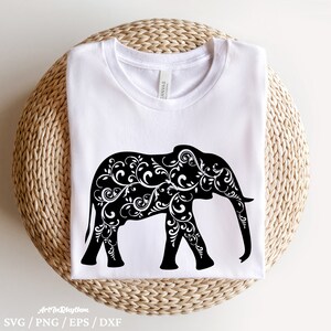 Floral Elephant Svg, Elephant Svg Cut Files, Elephant Svg, Mandala ...