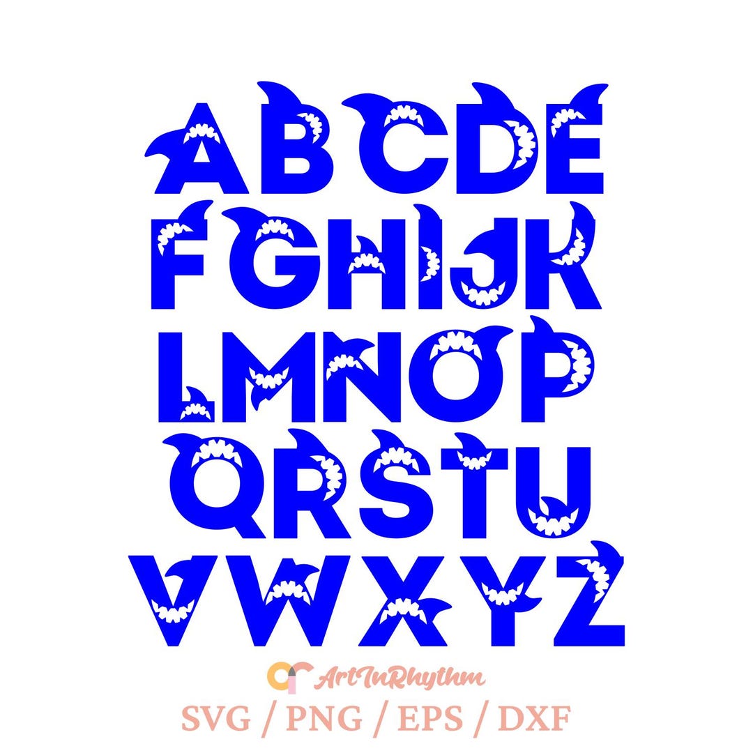 Shark Alphabet Letter Svg, Alphabet Letter Svg Bundle, Shark Font Svg ...