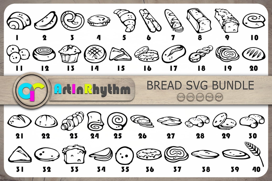 Bread Svg Bundle Bread Svg Bakery Products Svg Bread - Etsy