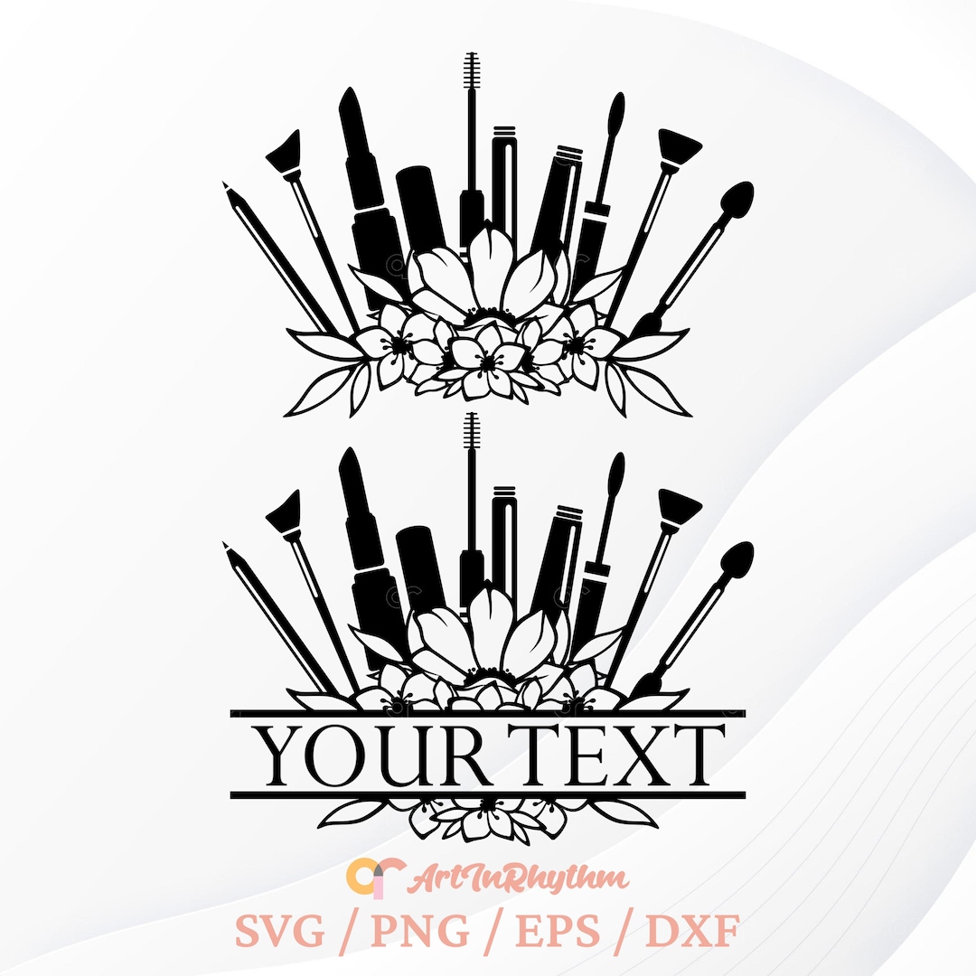 Makeup Svg, Makeup Split Monogram Svg, Makeup Monogram Svg, Makeup Svg ...