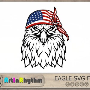 Bald Eagle With Bandana Svg 4th of July Svg Patriotic Eagle - Etsy