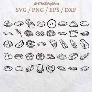 Bread Svg Bundle, Bread Svg, Bakery Products Svg, Bread Cliparts ...