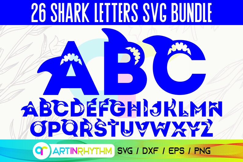 Shark Alphabet Letter Svg Bundle Kids A-z Alphabet Svg. Shark - Etsy