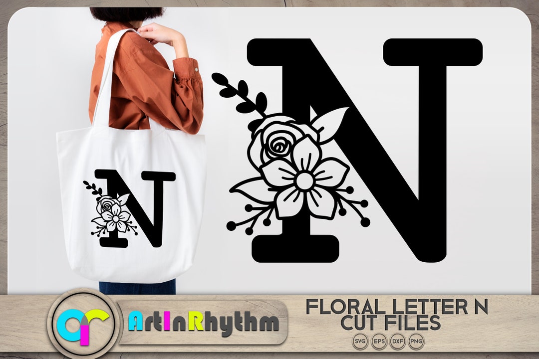 Letter N Svg Floral Letter N Alphabet Svg Letter Svg - Etsy