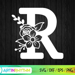 Letter R Svg Floral Letter R Alphabet Svg Letter Svg - Etsy