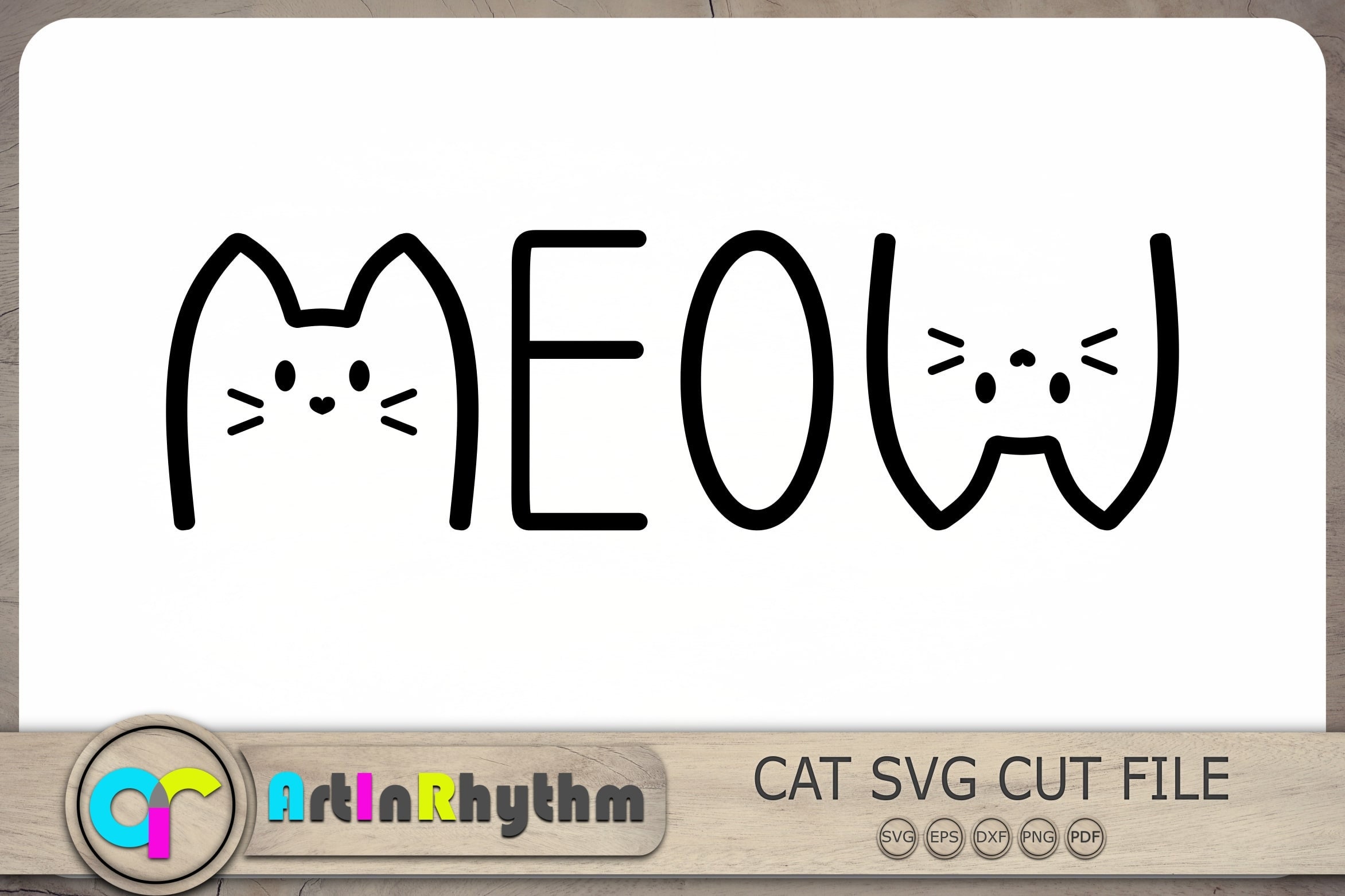 Meow Svg Meow Cut File Cat Svg Cat Svg File Meow Svg File Etsy